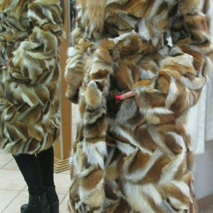 New,natural Real Long Red Fox Fur Coat With Beautiful Fox Collar - Etsy