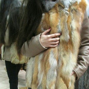 Hooded Red Fox Jacket With Leather!brand New Real Natural Genuine Fur ...