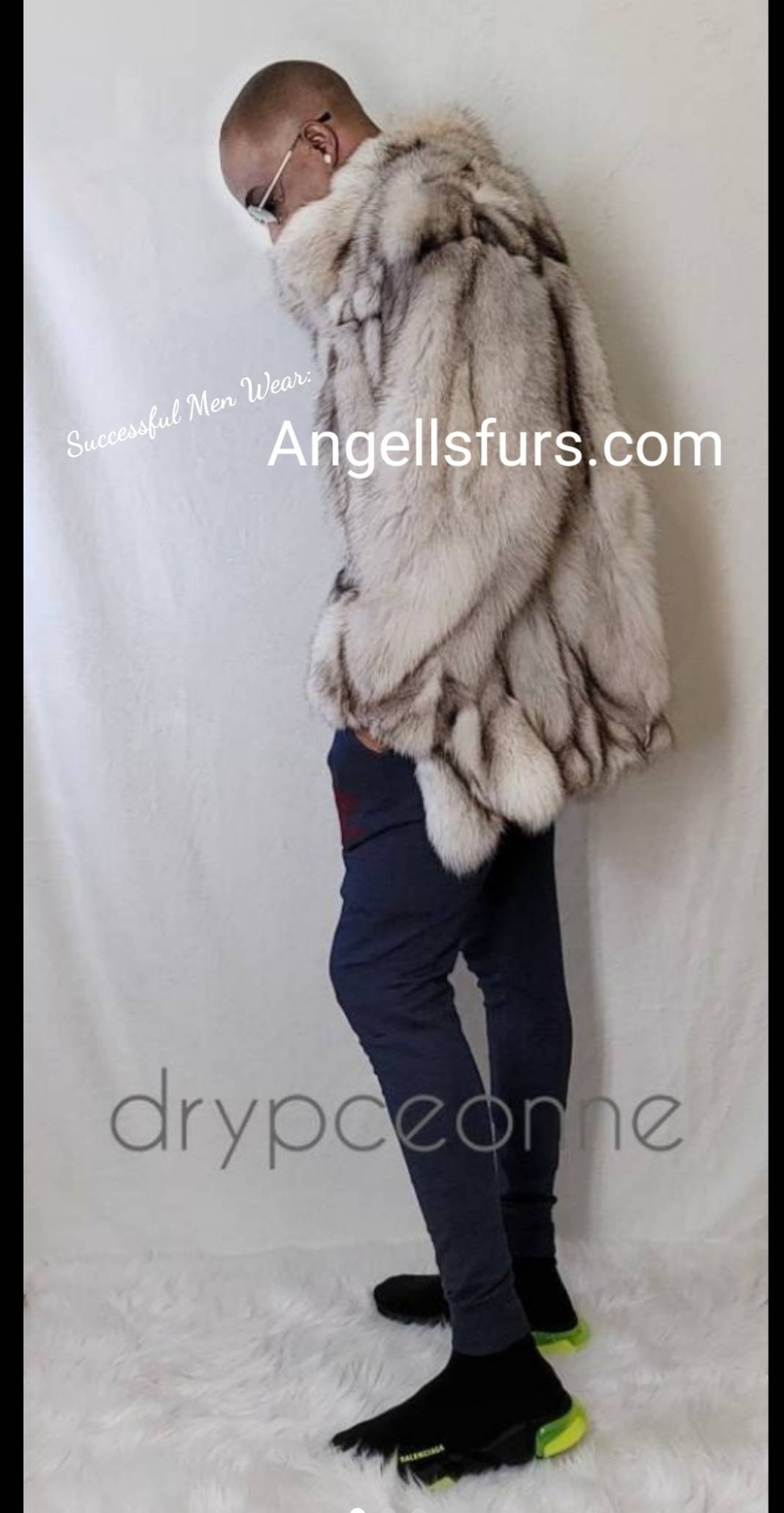 MEN'S BLUE FOX Fur Coatbrand New Real Natural Genuine - Etsy