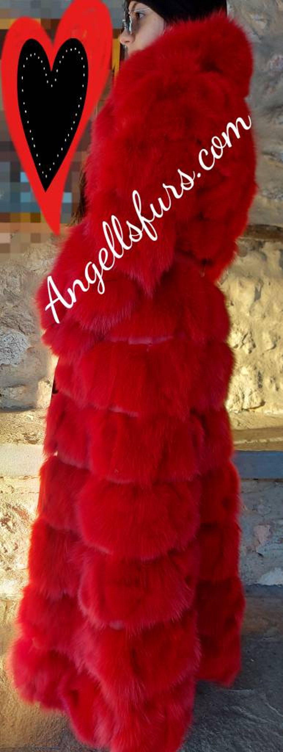 FULL LENGTH RED Colored Fox Coat!order Any Color!brand New Real Natural ...