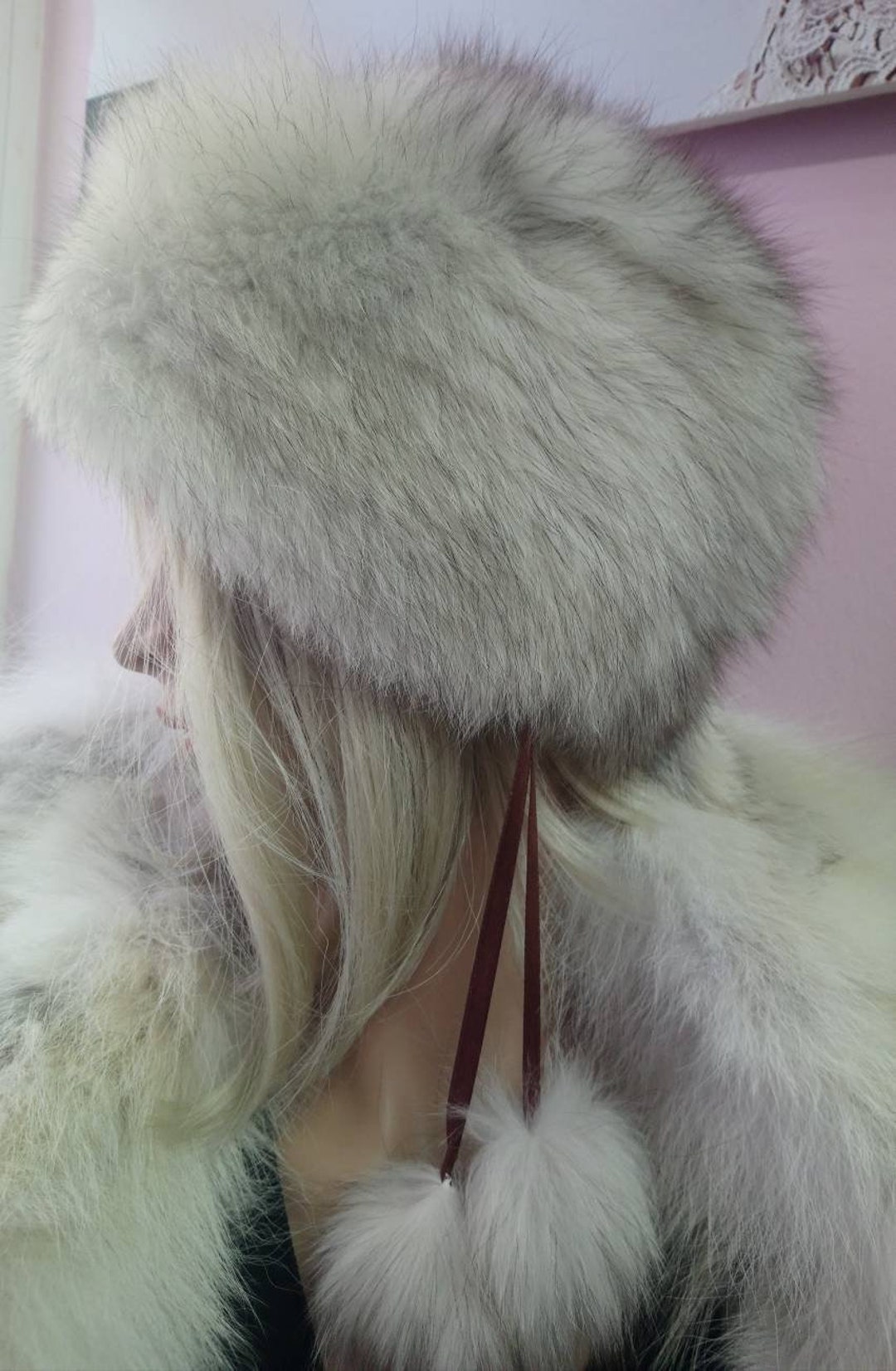 Newnatural,real Fullskin Blue Fox Fur HAT - Etsy