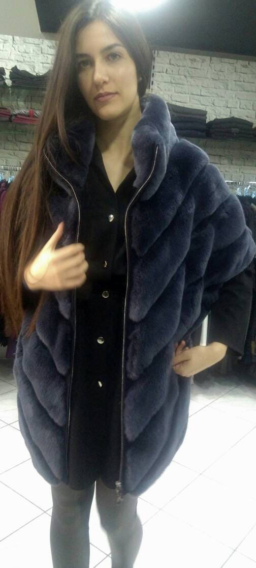 REX FUR JACKET with short sleeves in an Any color!Fullpelts!Brand New ...