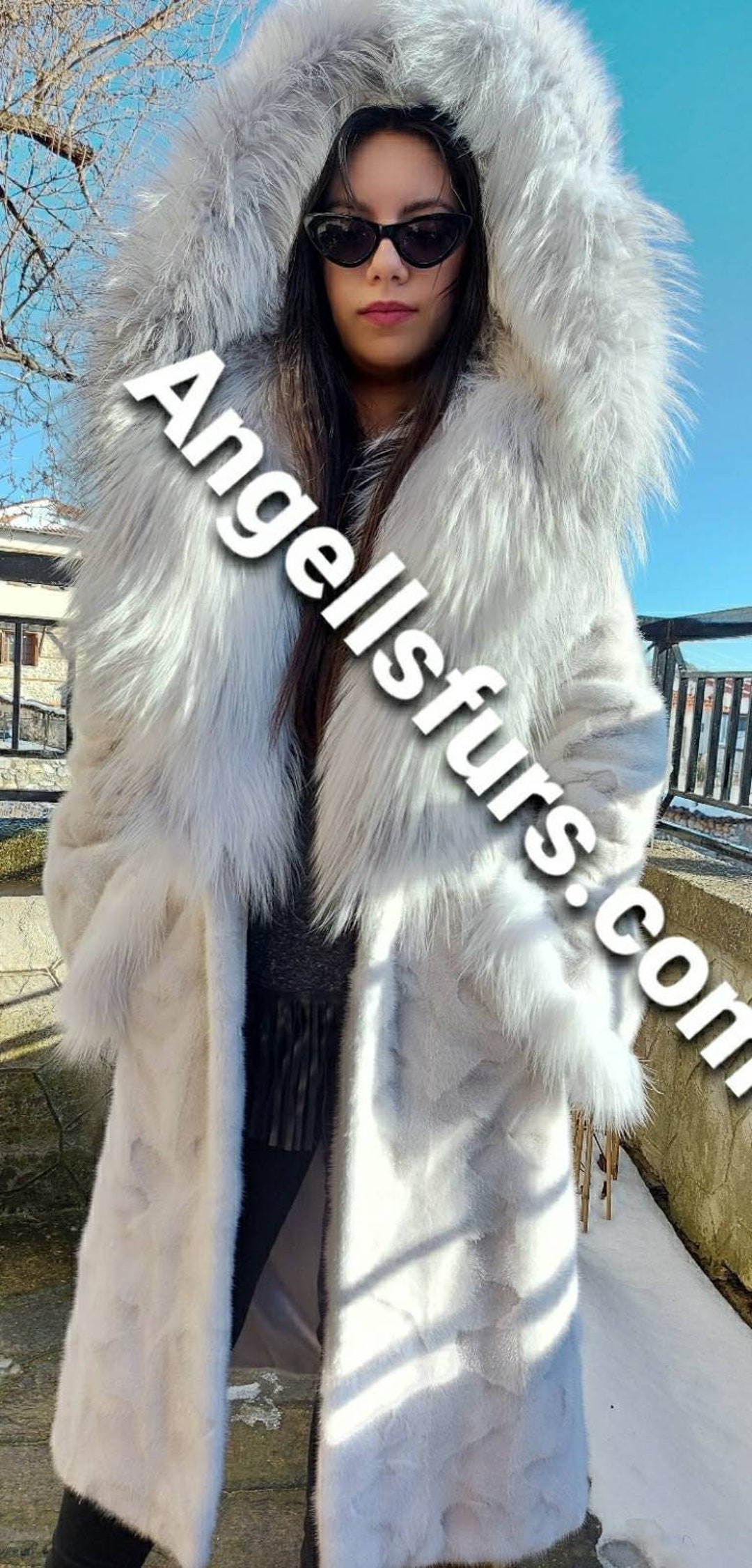 LONG MINK Fur Coat and FOX Hoodbrand New Real Natural Genuine Fur - Etsy