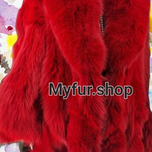 RED Color FOX FUR Coat!brand New Real Natural Genuine Fur! - Etsy
