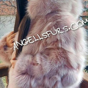 PINK HOODED FOX Fur Jacket!brand New Real Natural Genuine Fur!order Any ...