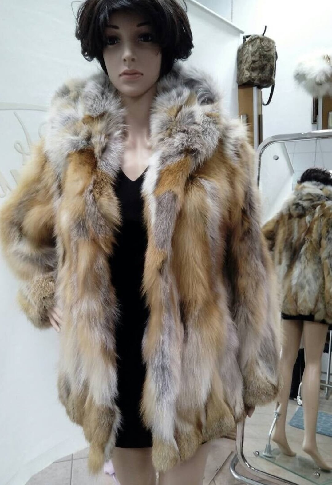 HOODED RED FOX Coat!brand New Real Natural Genuine Fur - Etsy