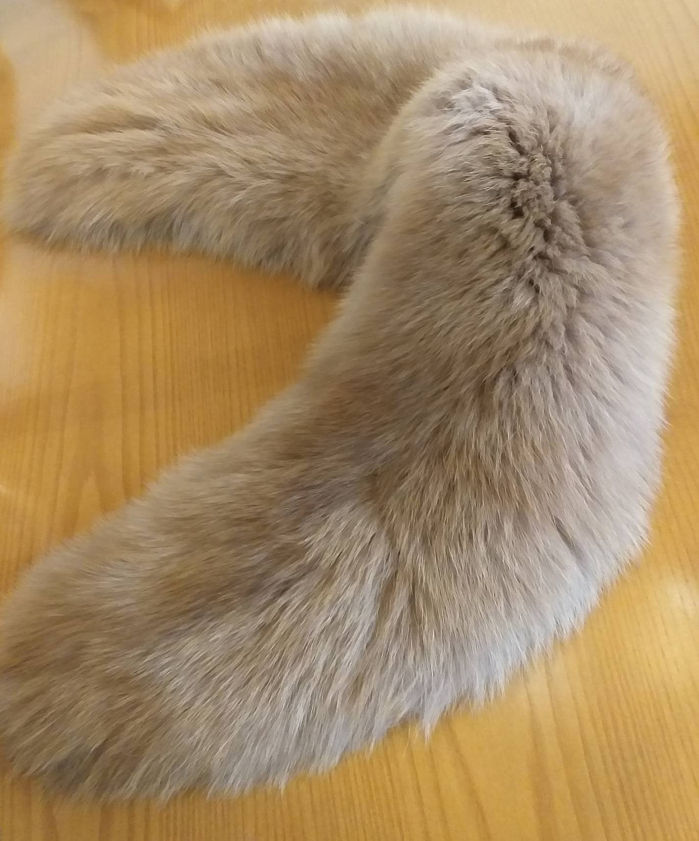 New Basic!Natural Real Dark Beige Fox collar!