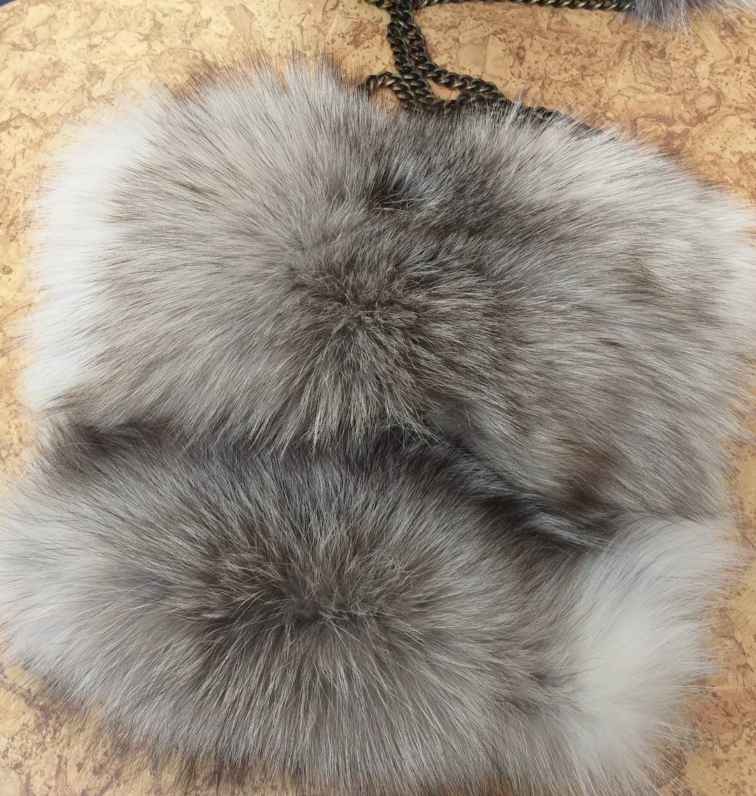 SILVER KROSS FOX Crossbody Bagbrand New Real Natural Genuine Fur - Etsy