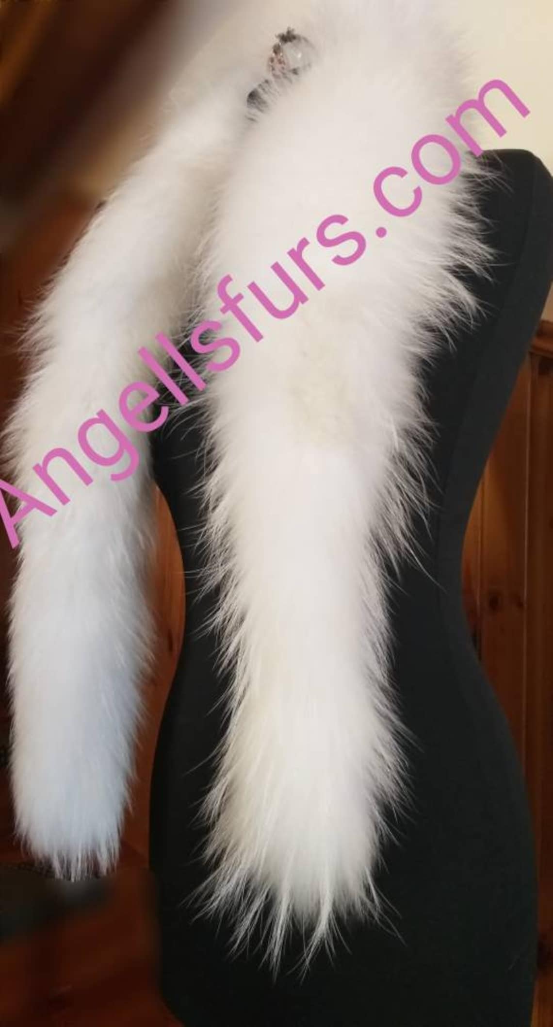 NewNatural Real Fluffy Long Creamy white Fox scarf | Etsy