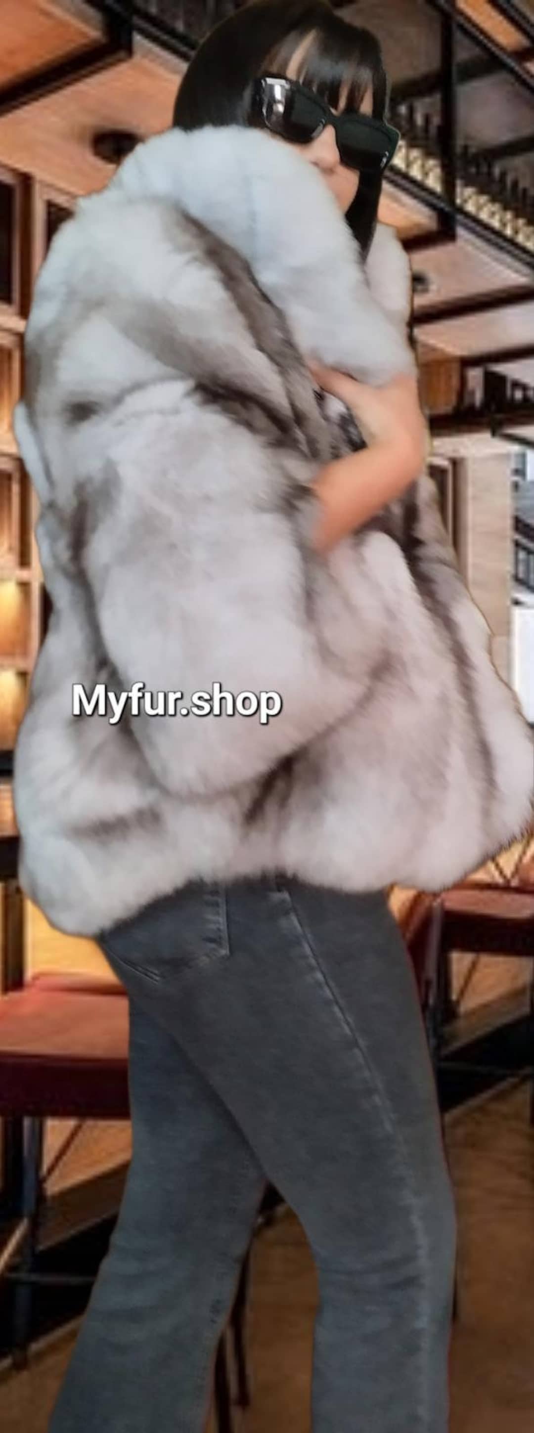 BLUE FOX Short Fur Cape!brand New Real Natural Genuine Fur! - Etsy