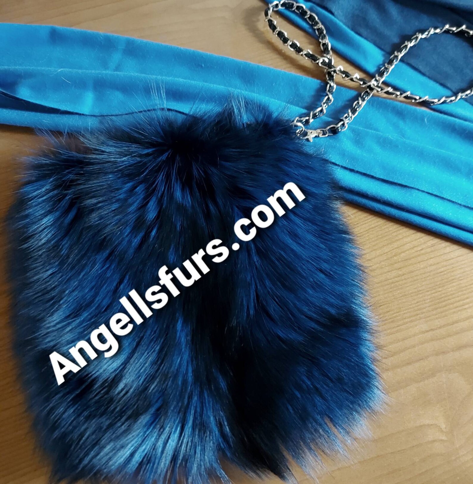 Newnaturalreal Blue Color FOX Fur Bag - Etsy