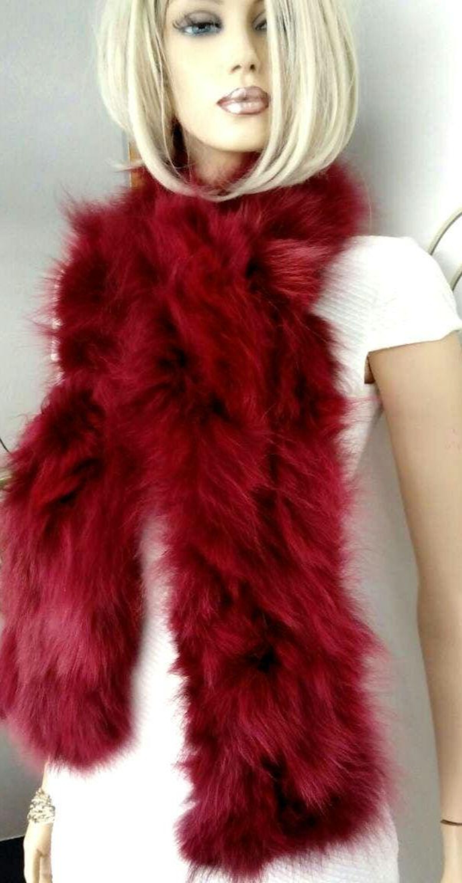 LONG FOX Fur Scarves!brand New Real Natural Genuine Fur! - Etsy