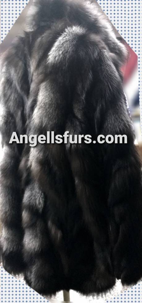 MEN'S New!Real Natural SILVER FOX Fur Coat!