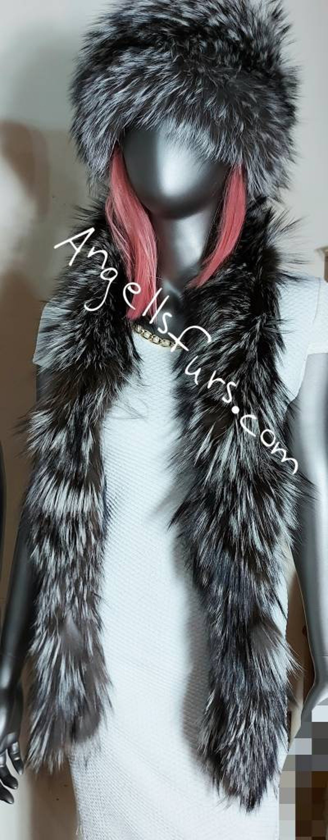 Double Length SILVER FOX Boa Style Scarfbrand New Real Natural Genuine ...