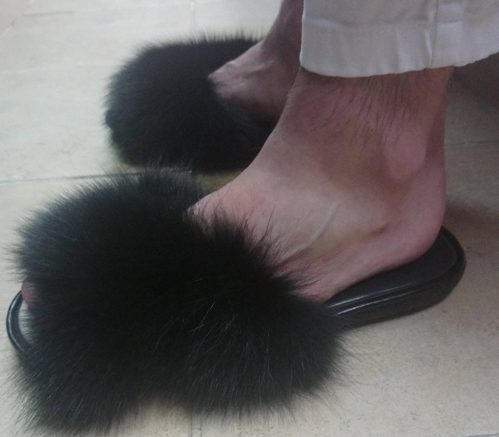 MEN'S! New Real Modern LEATHER SANDALS with Black Fox on the top!