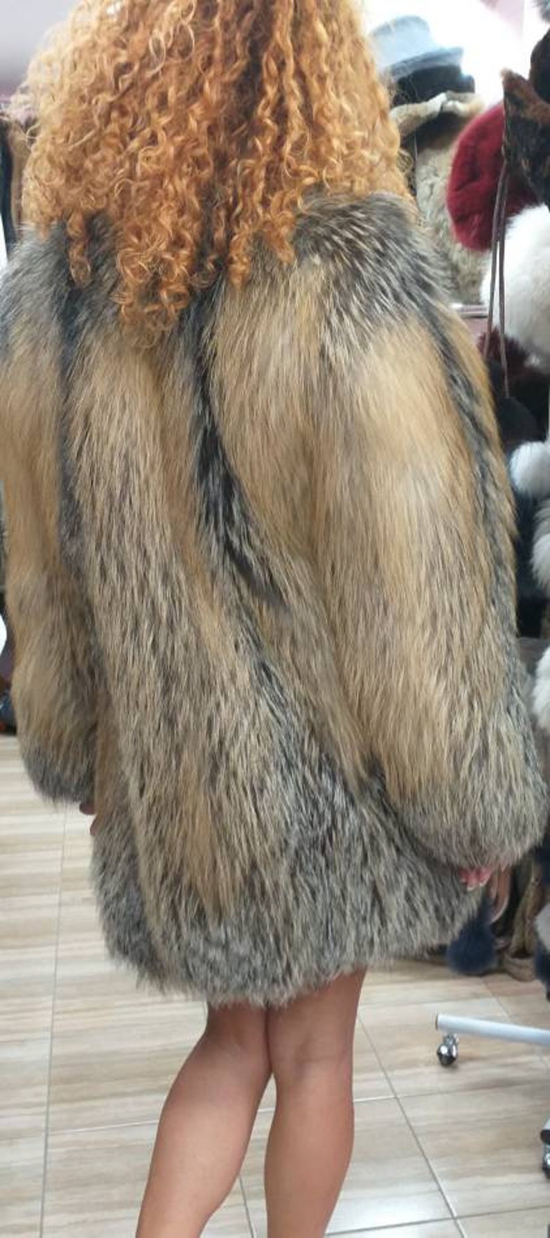 CROSS FOX FUR Coat!fullpelts!order Any Color!brand New Real Natural ...
