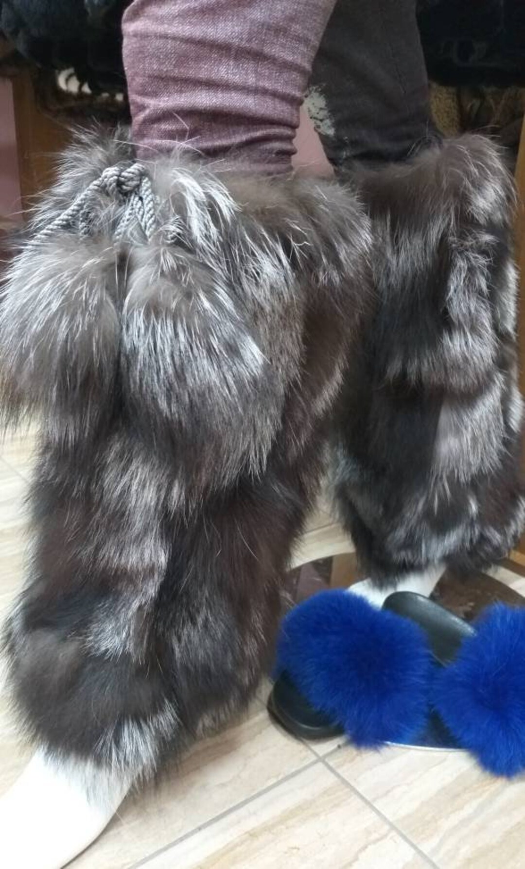 SILVER FOX LEG Warmers!brand New Real Natural Genuine Fur! - Etsy