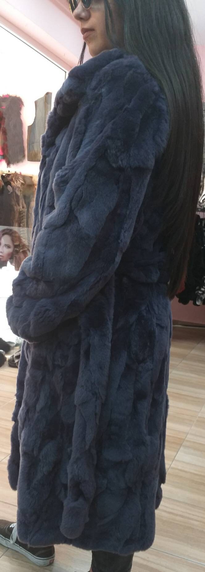 REX LONG FUR Coat!Order Any Color!Brand New Real Natural Genuine Fur!