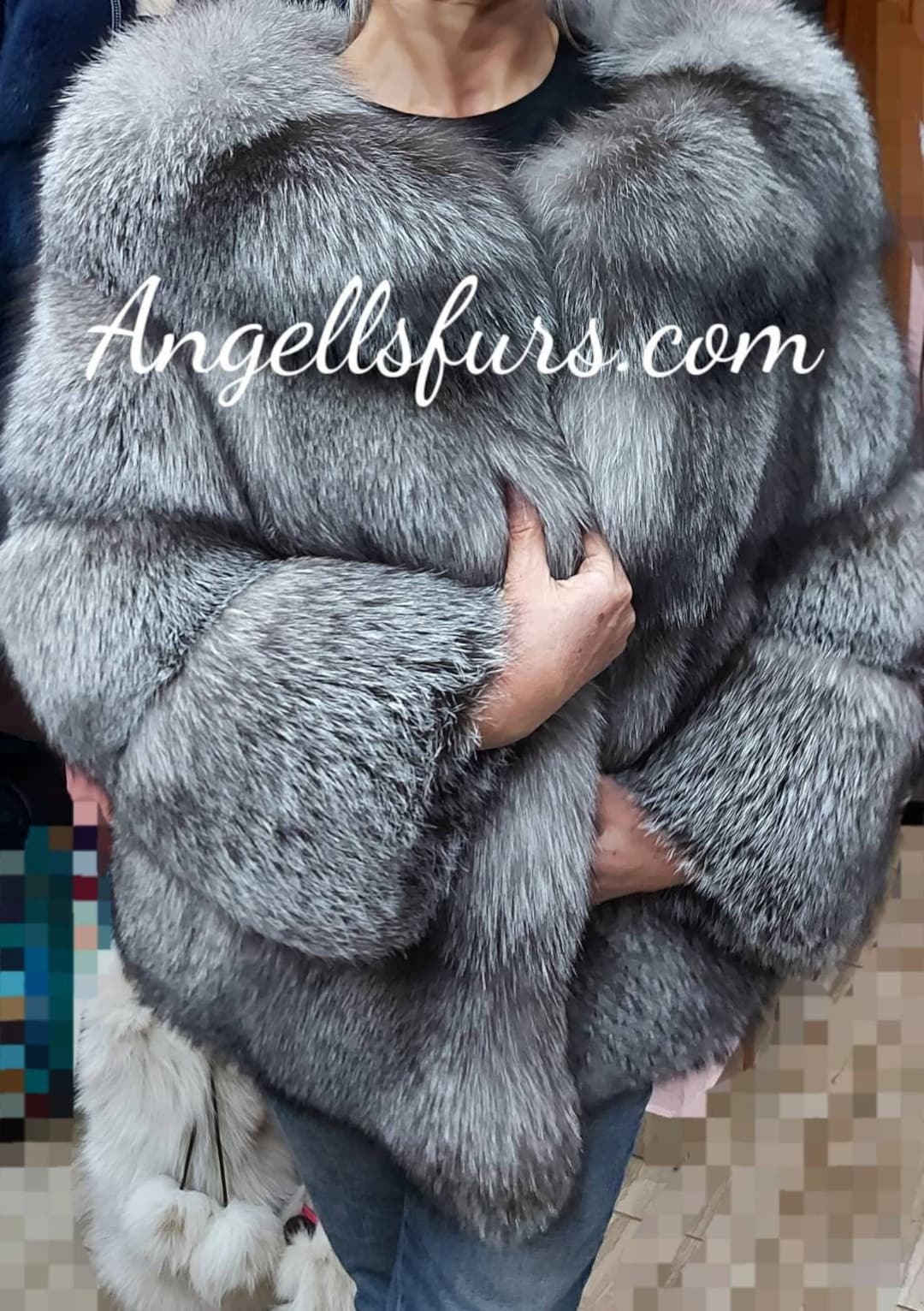 SILVER FROST FOX Jacket!fullpelts Brand New Real Natural Genuine Fur ...