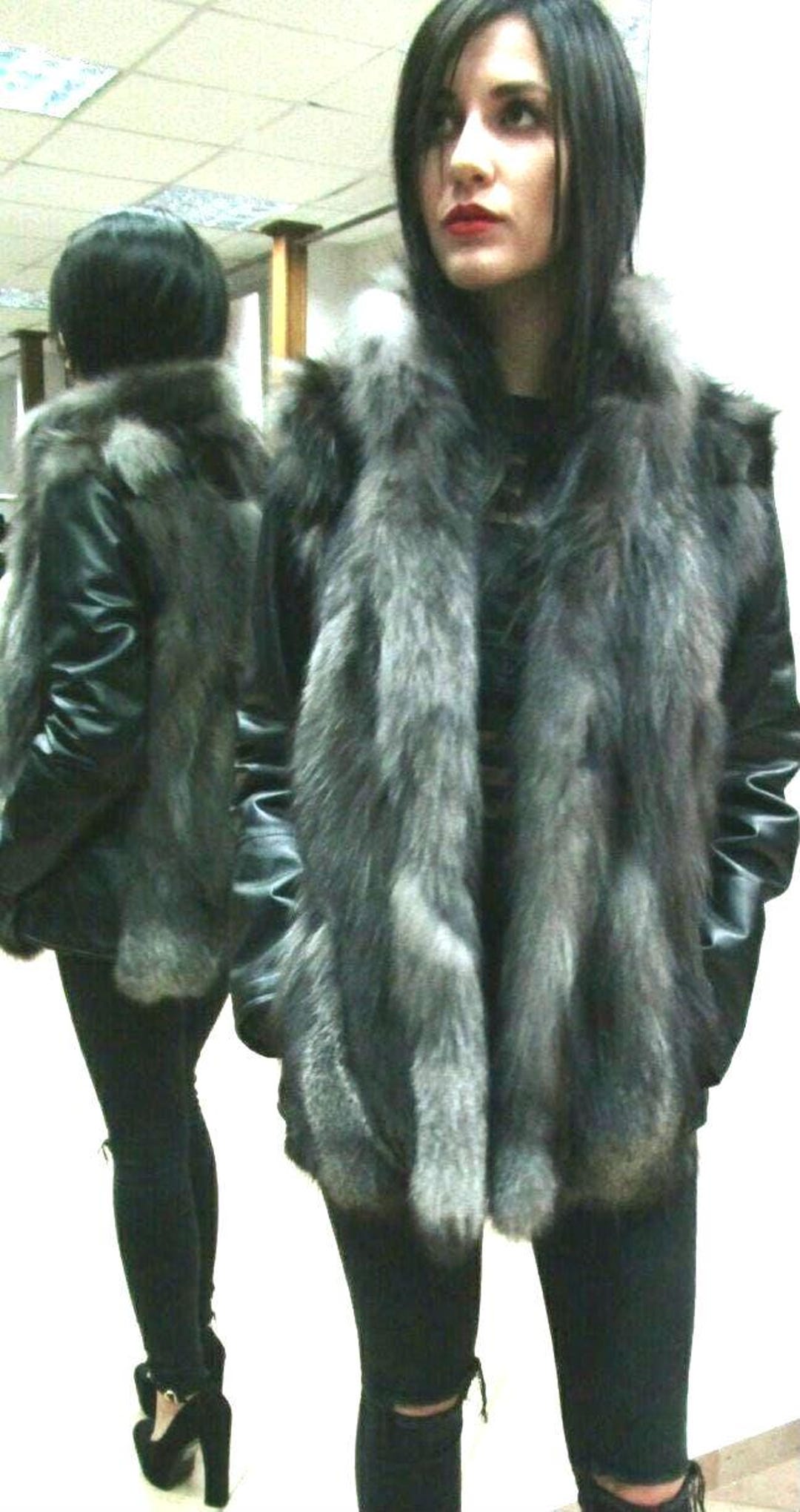 SILVER FOX Jacket!brand New Real Natural Genuine Fur - Etsy