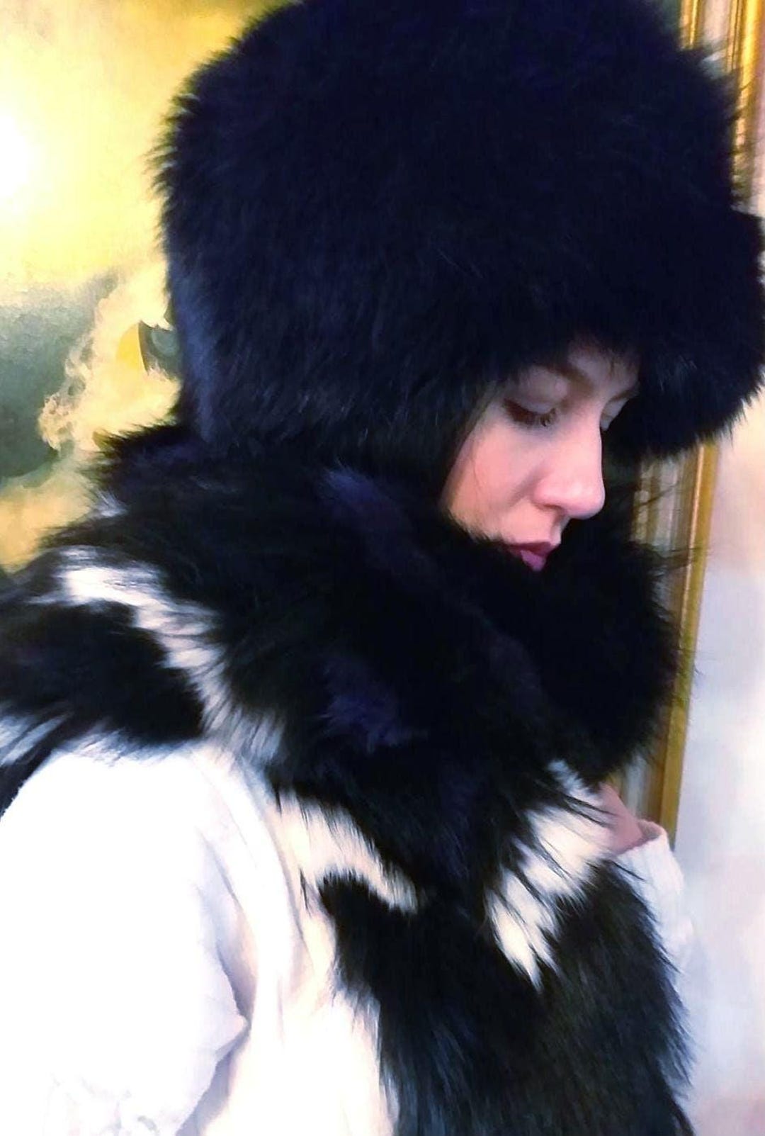 BLUE BLACK Color Fox Fur Hat!brand New Real Natural Genuine Fur - Etsy