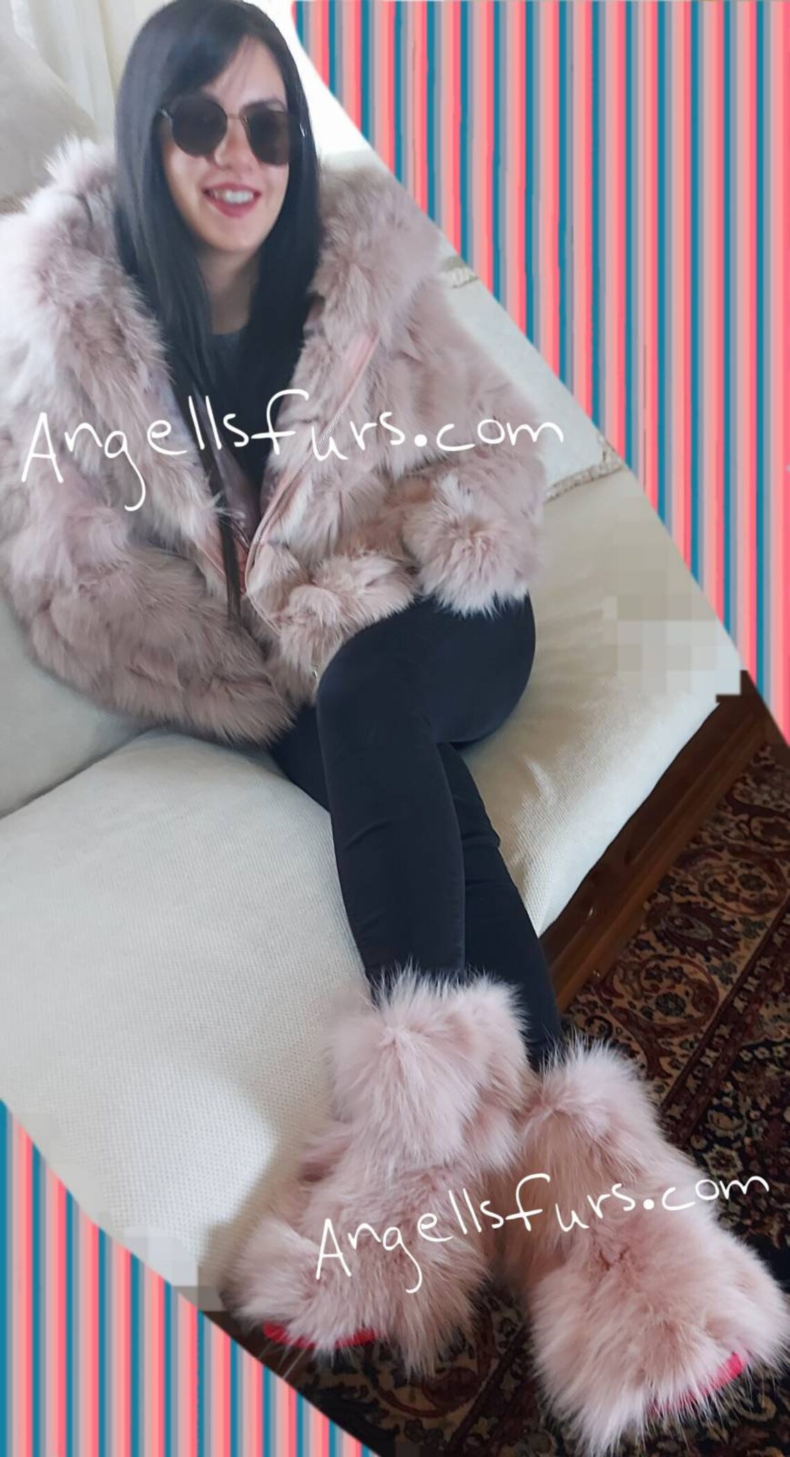 PINK HOODED FOX Fur Jacketbrand New Real Natural Genuine - Etsy