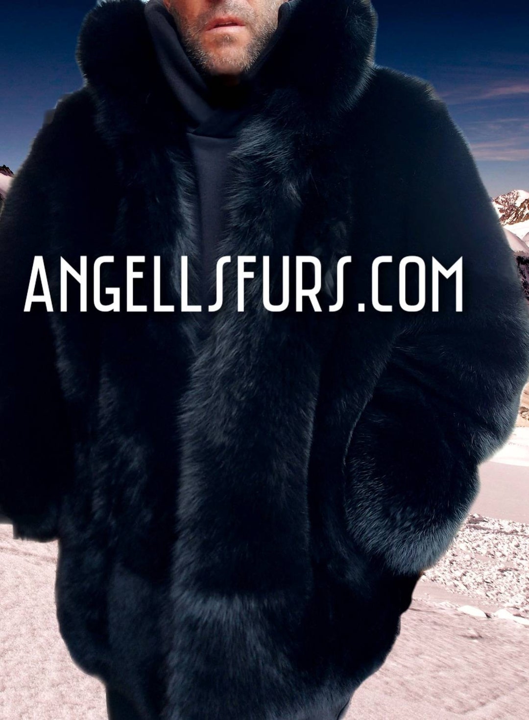 MEN'S BLACK FOX Fur Coat!order Any Color!brand New Real Natural Genuine ...