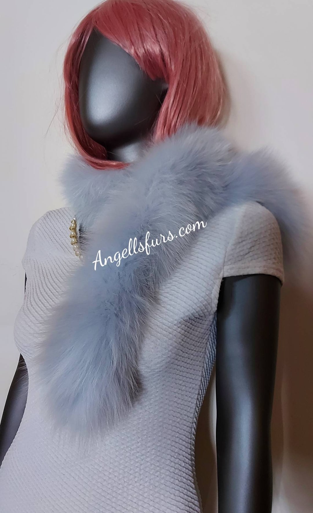 LIGHT BLUE FOX Fur Scarfbrand New Real Natural Genuine Fur - Etsy
