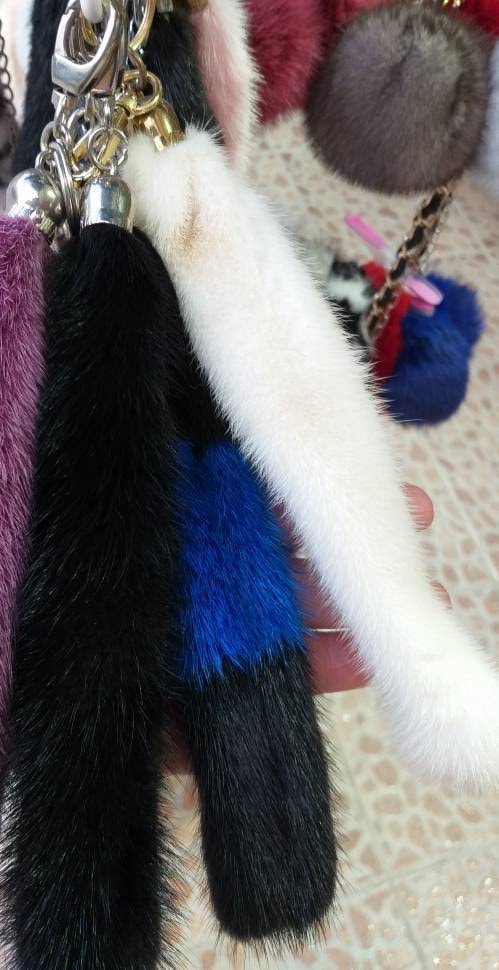 MINK KEYCHAINS in Tail shape and in Many Beautiful colors!Brand New ...