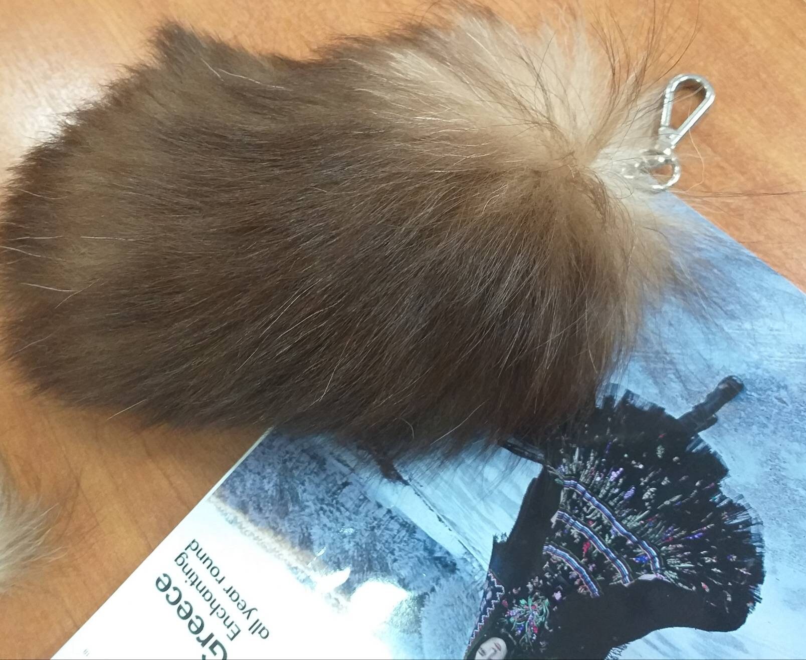 New! FOX POM-tail shape- keychains in Natural colors Fox!