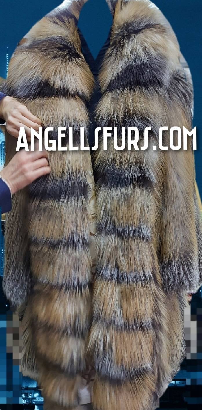 MEN'S CROSS FOX Fur Coatnew Modelbrand New Real Natural | Etsy