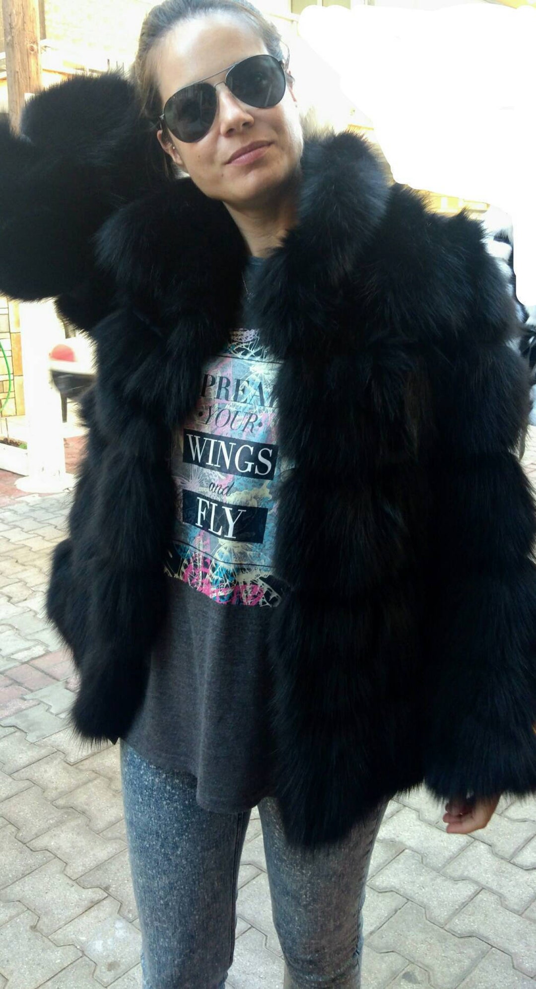 BASIC BLACK FOX Jacket!brand New Natural Genuine Fox Fur! - Etsy