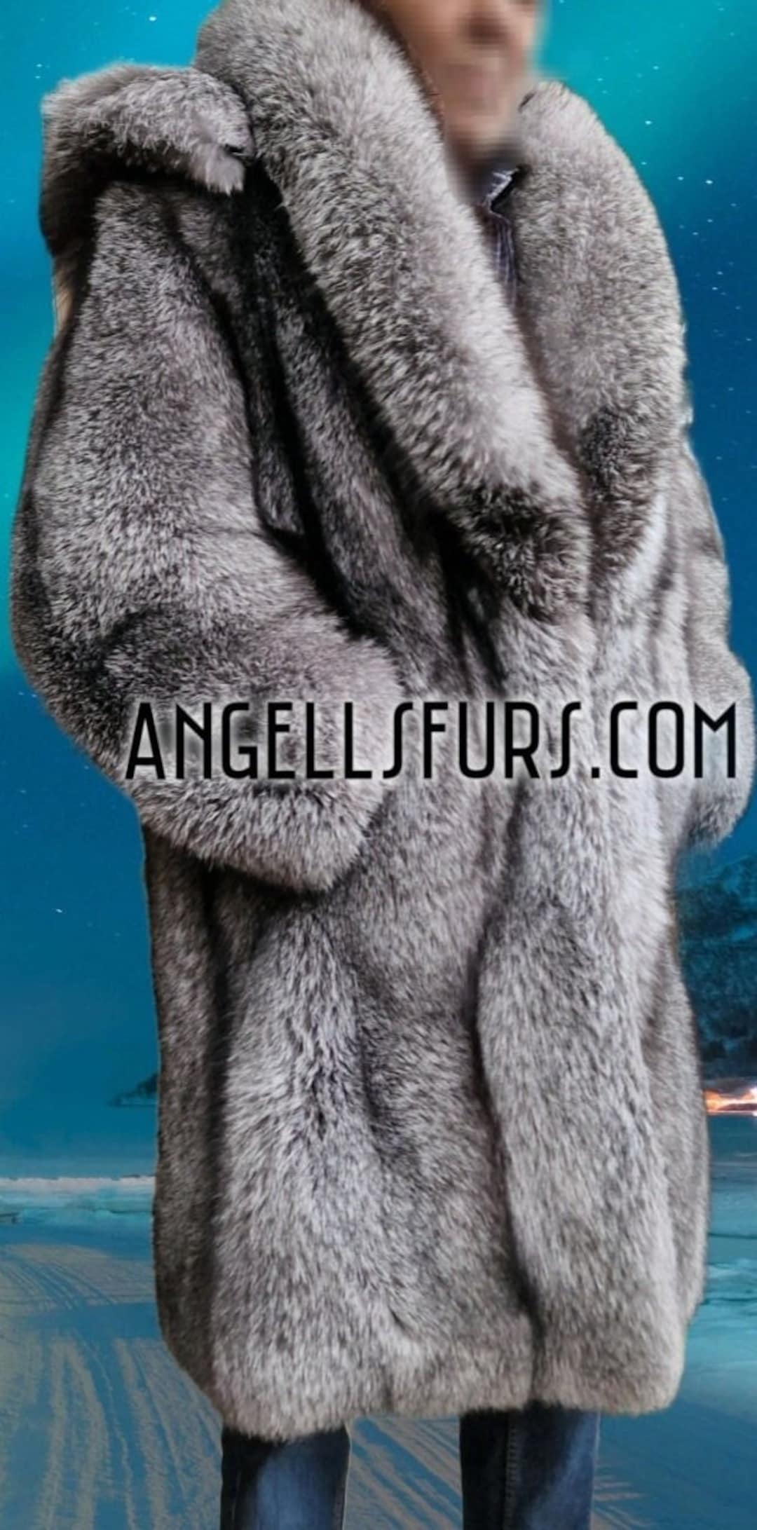 MENS SILVER FROST Fox Detachable Hood Coat!fullpelts Brand New Real ...