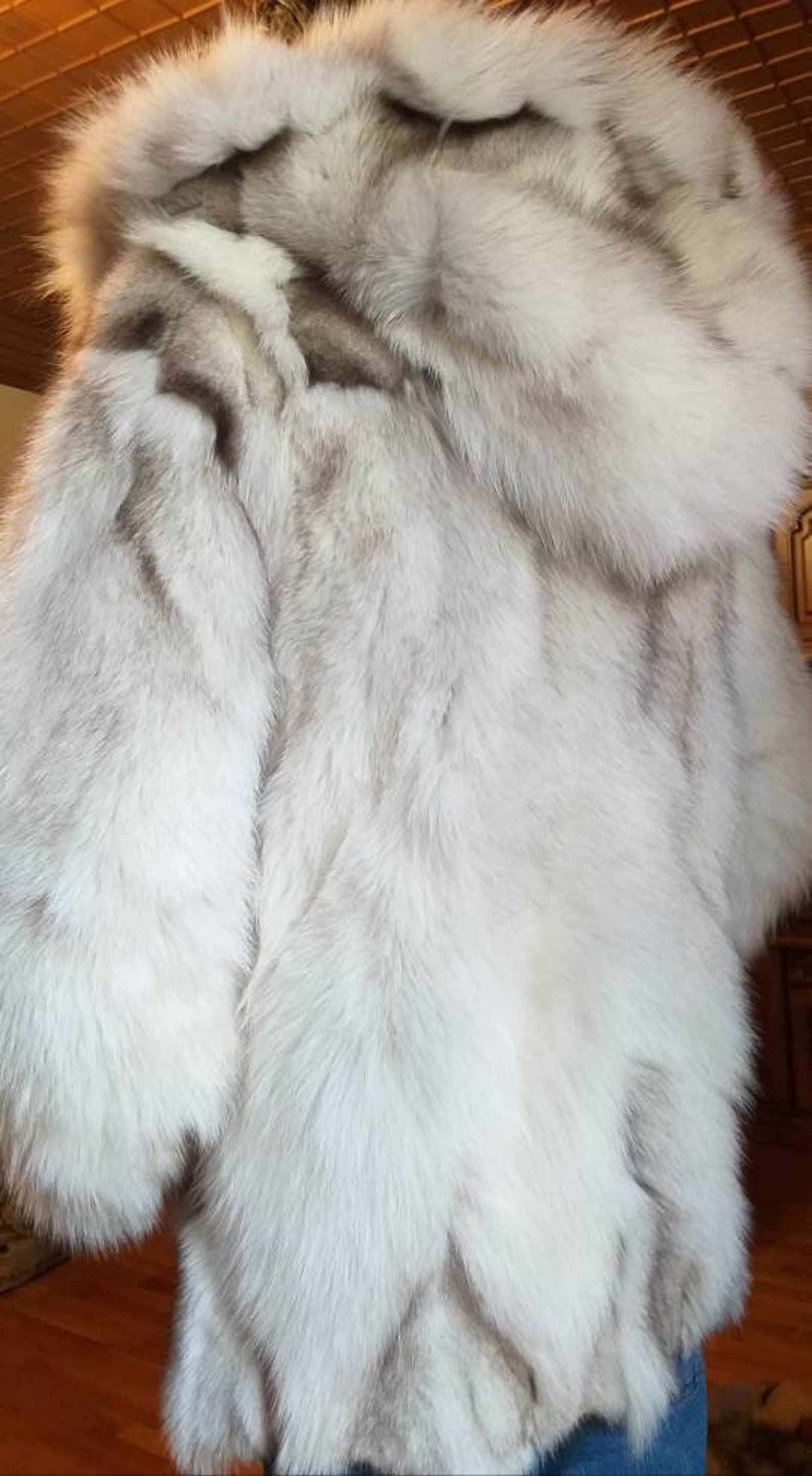 MEN'S HOODED BLUE Fox Coatbrand New Real Natural Genuine | Etsy