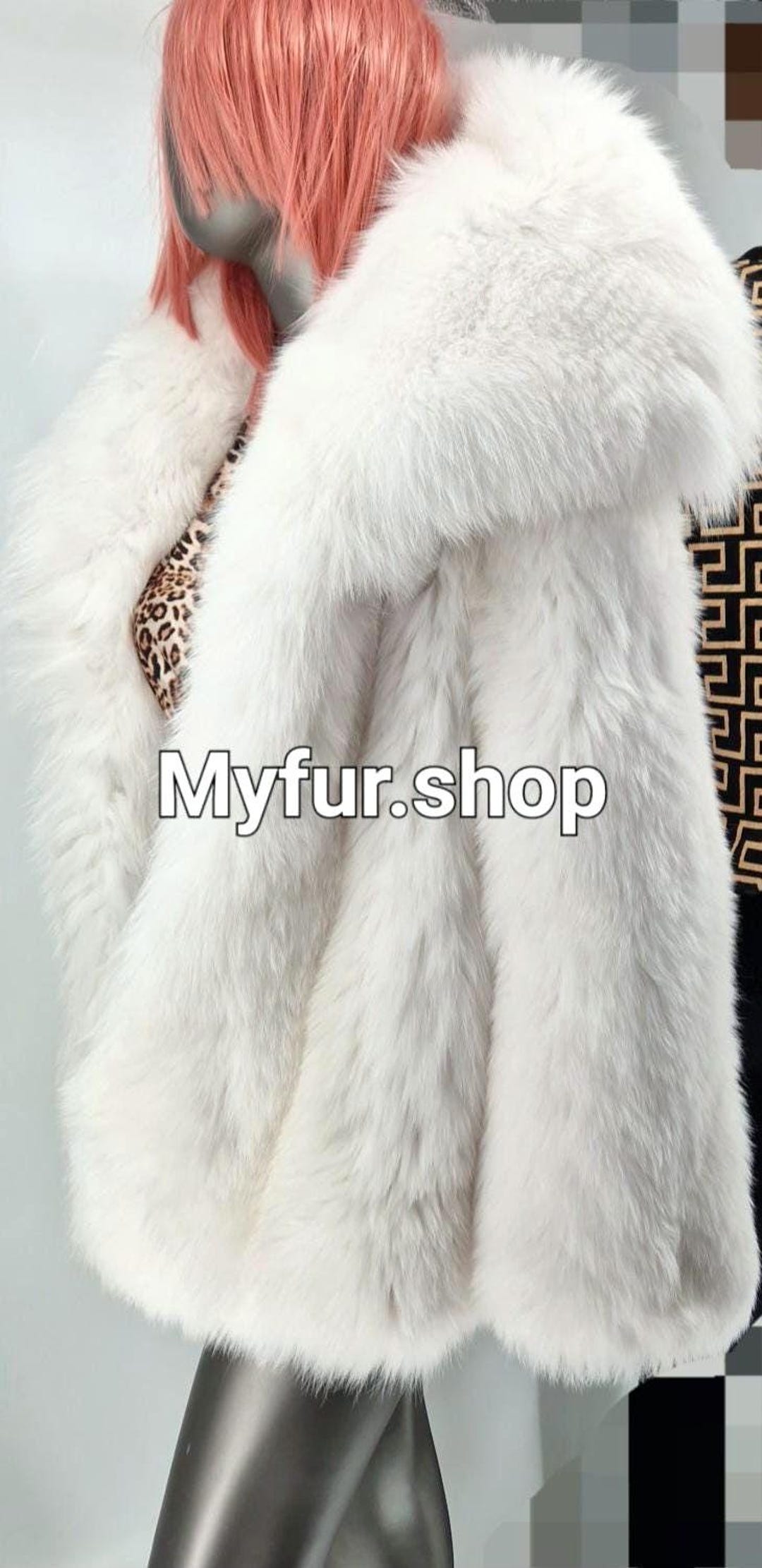 WHITE FOX Jacket With Wide Collar!fullpelts Brand New Real Natural ...