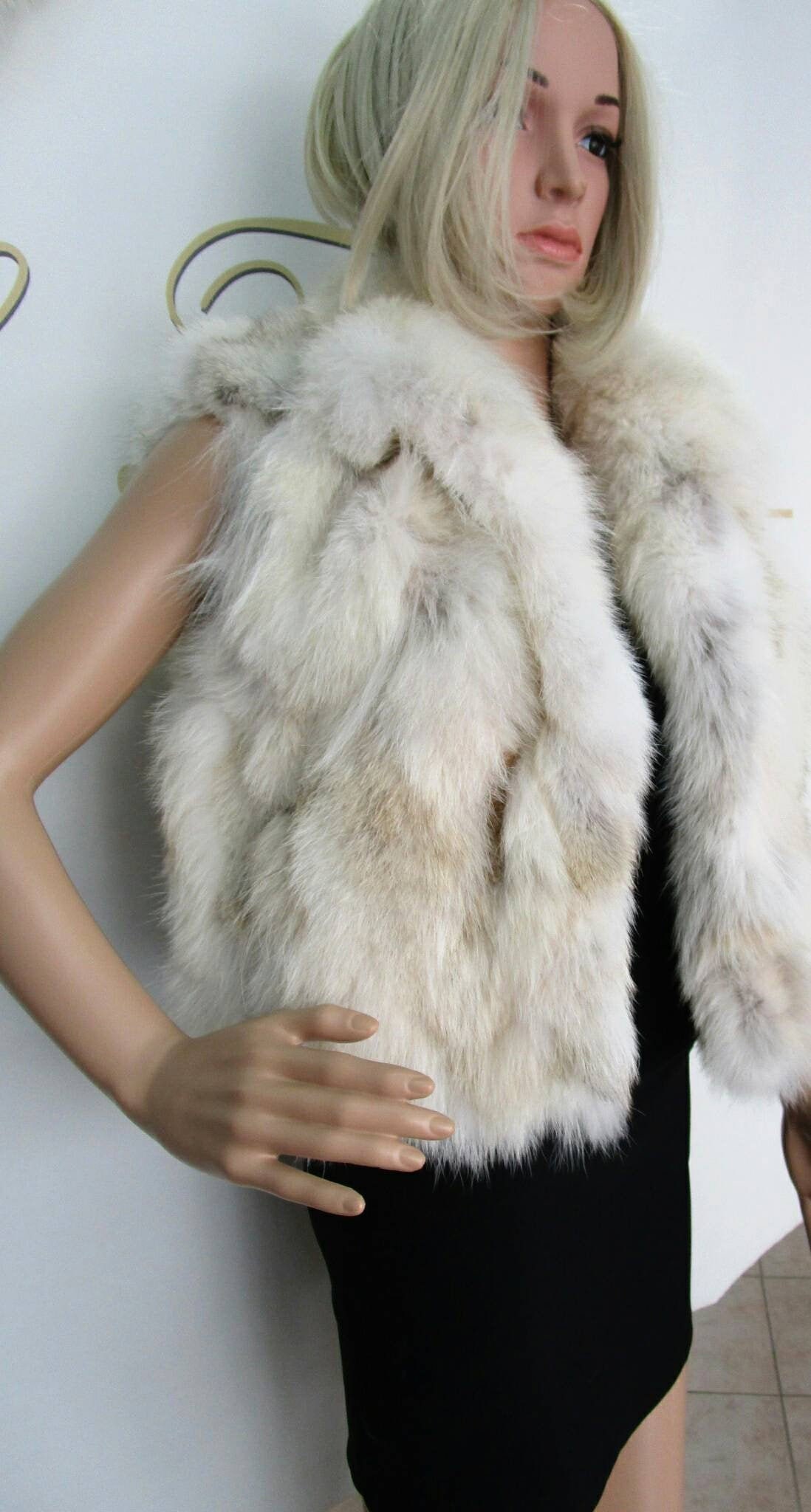 FOX VEST Bolero!Brand New Real Natural Genuine Fur!