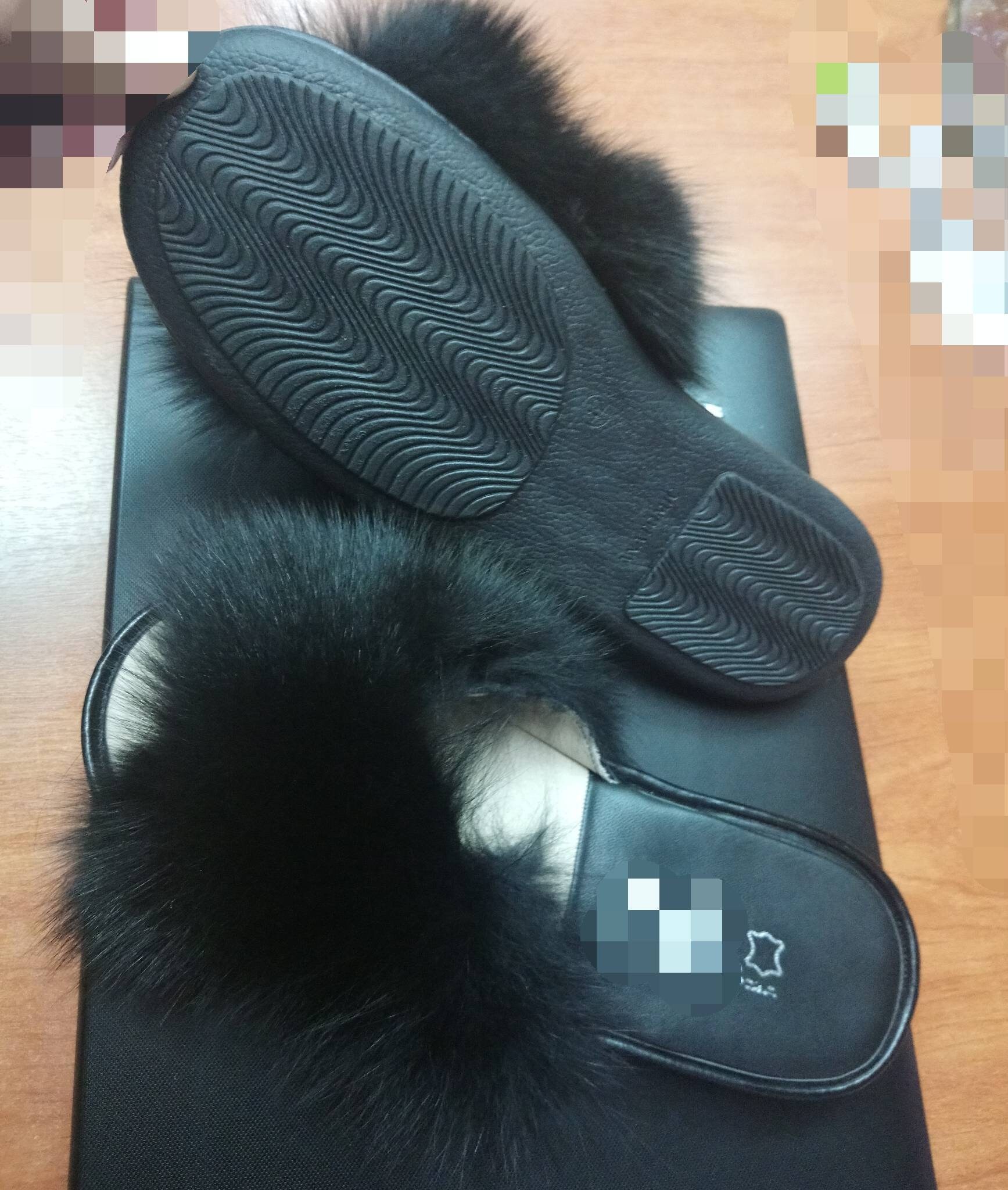 MEN'S! New Real Modern LEATHER SANDALS with Black Fox on the top!