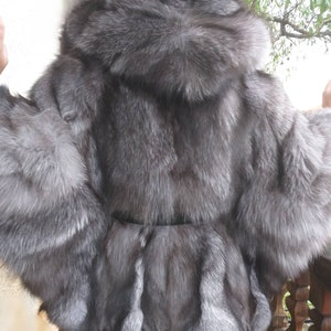 HOODED SILVER FOX Fur Cape!brand New Real Natural Genuine Fur! - Etsy