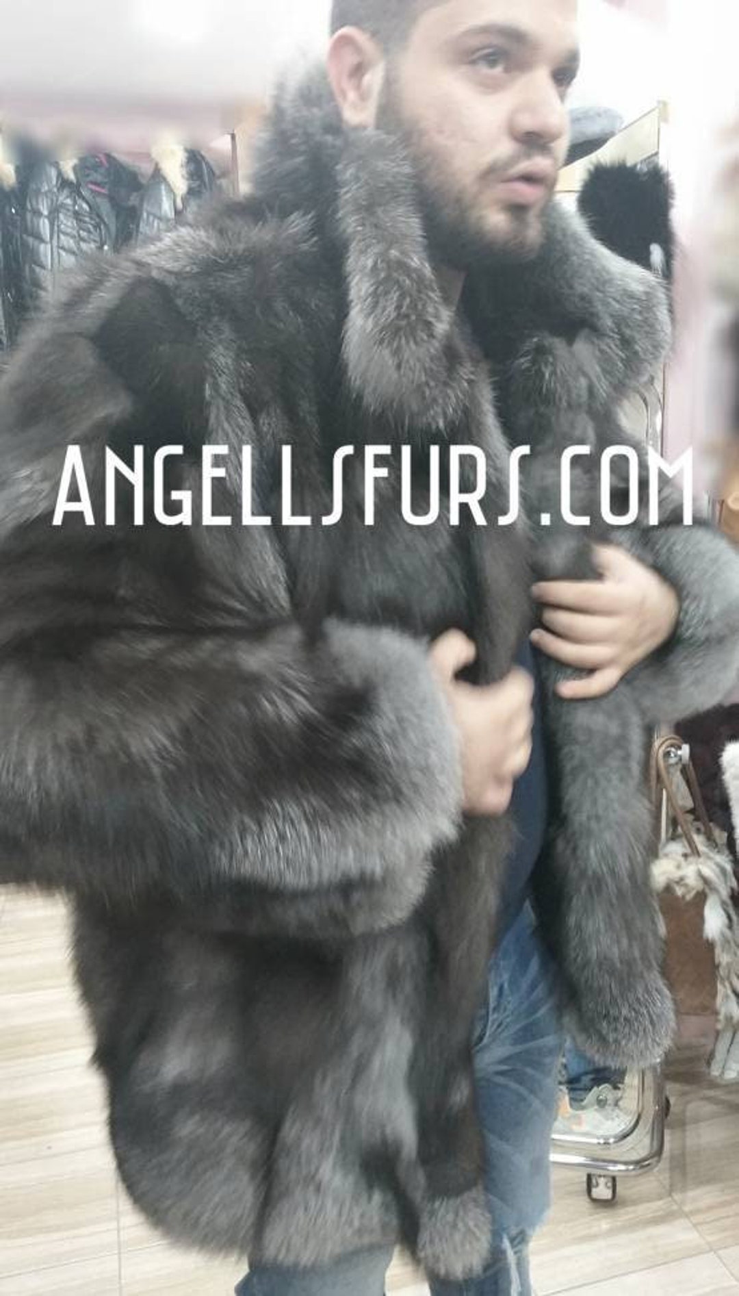 MEN'S SILVER FOX Fur Coat!brand New Real Natural Genuine Fur! - Etsy