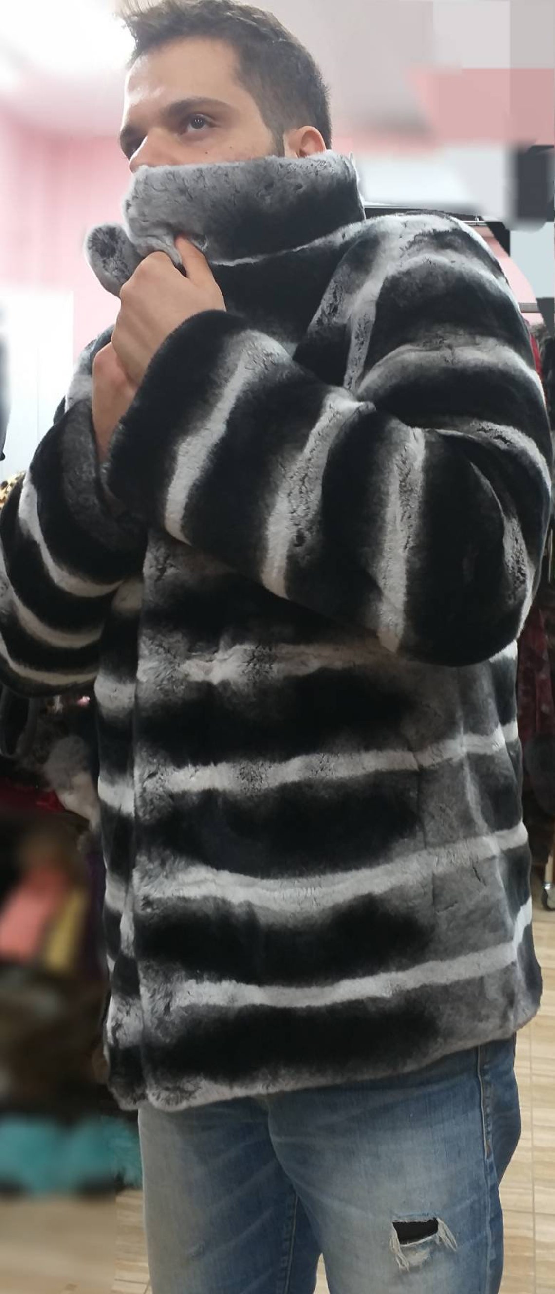 MEN'S REX FUR Coatbrand New Real Natural Genuine Fur - Etsy