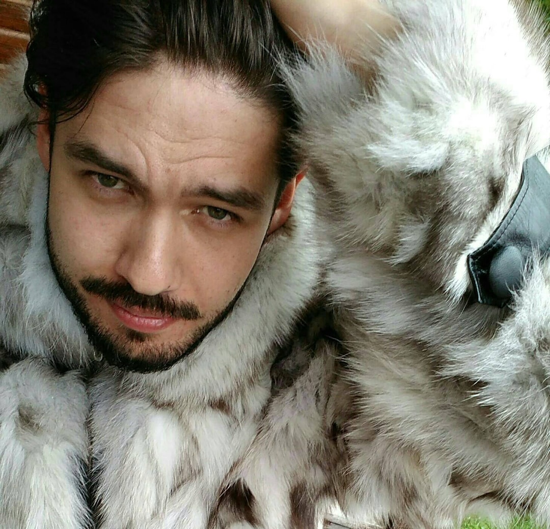 MEN'S NEW FUR!!! Real Natural Blue Fox Hooded Fur Jacket! - Etsy