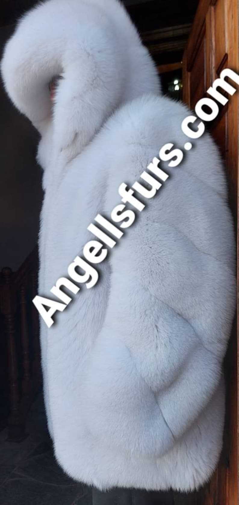 MEN'S WHITE HOODED Fox Coatfullpeltsbrand New Real - Etsy