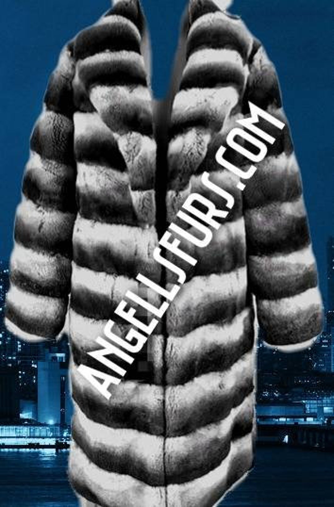 MEN'S LONG REX Fur Coat in Chinchila Color!brand New Real Natural ...