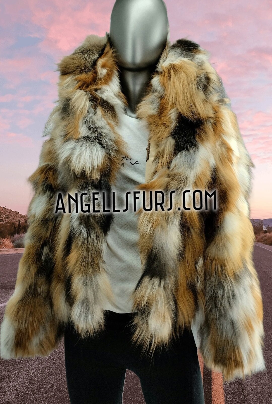 MENS RED CROSS Fox Jacket!brand New Real Natural Genuine Fur! - Etsy