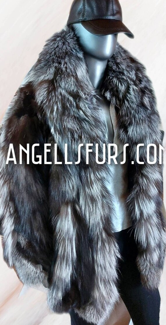 MEN'S SILVER FOX Fur Coatbrand New Real Natural Genuine - Etsy