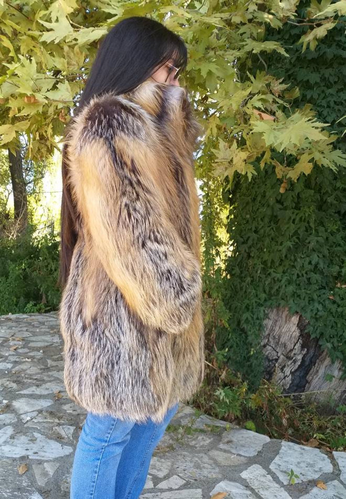 CROSS FOX FUR Coatfullpeltsorder Any Colorbrand New Real - Etsy