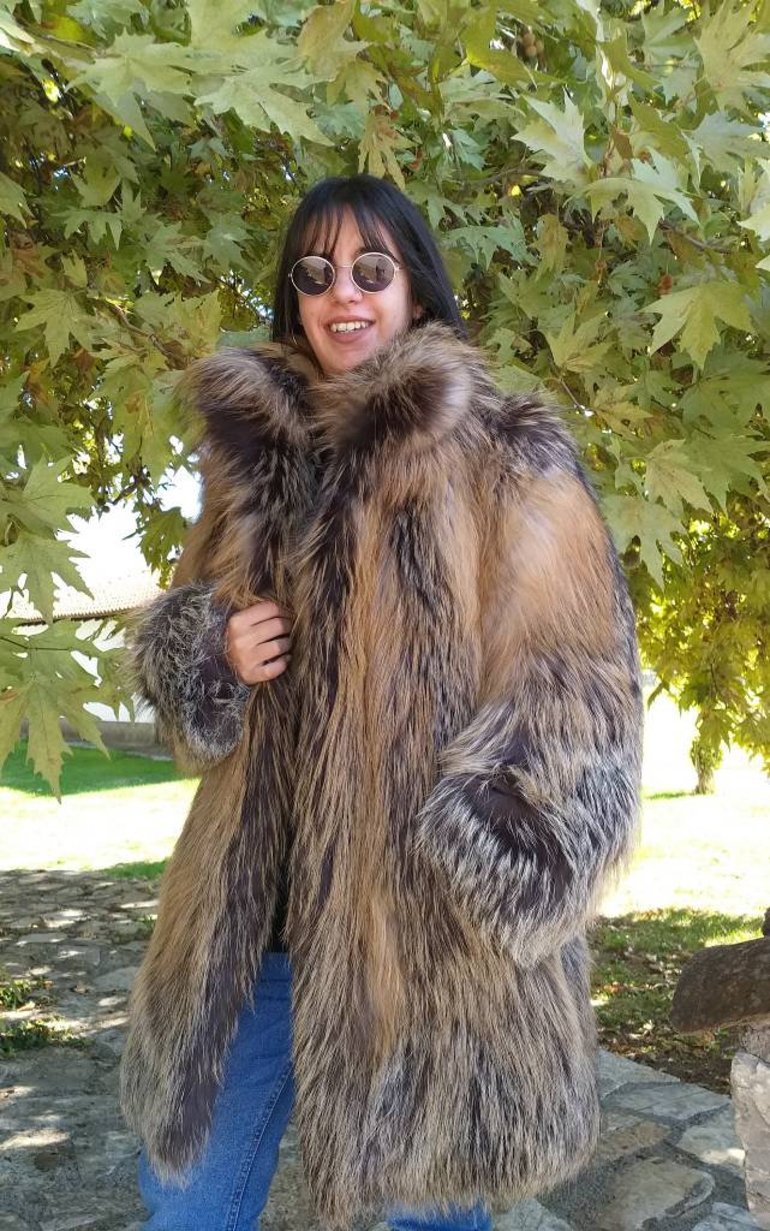 CROSS FOX FUR Coat!fullpelts!order Any Color!brand New Real Natural ...