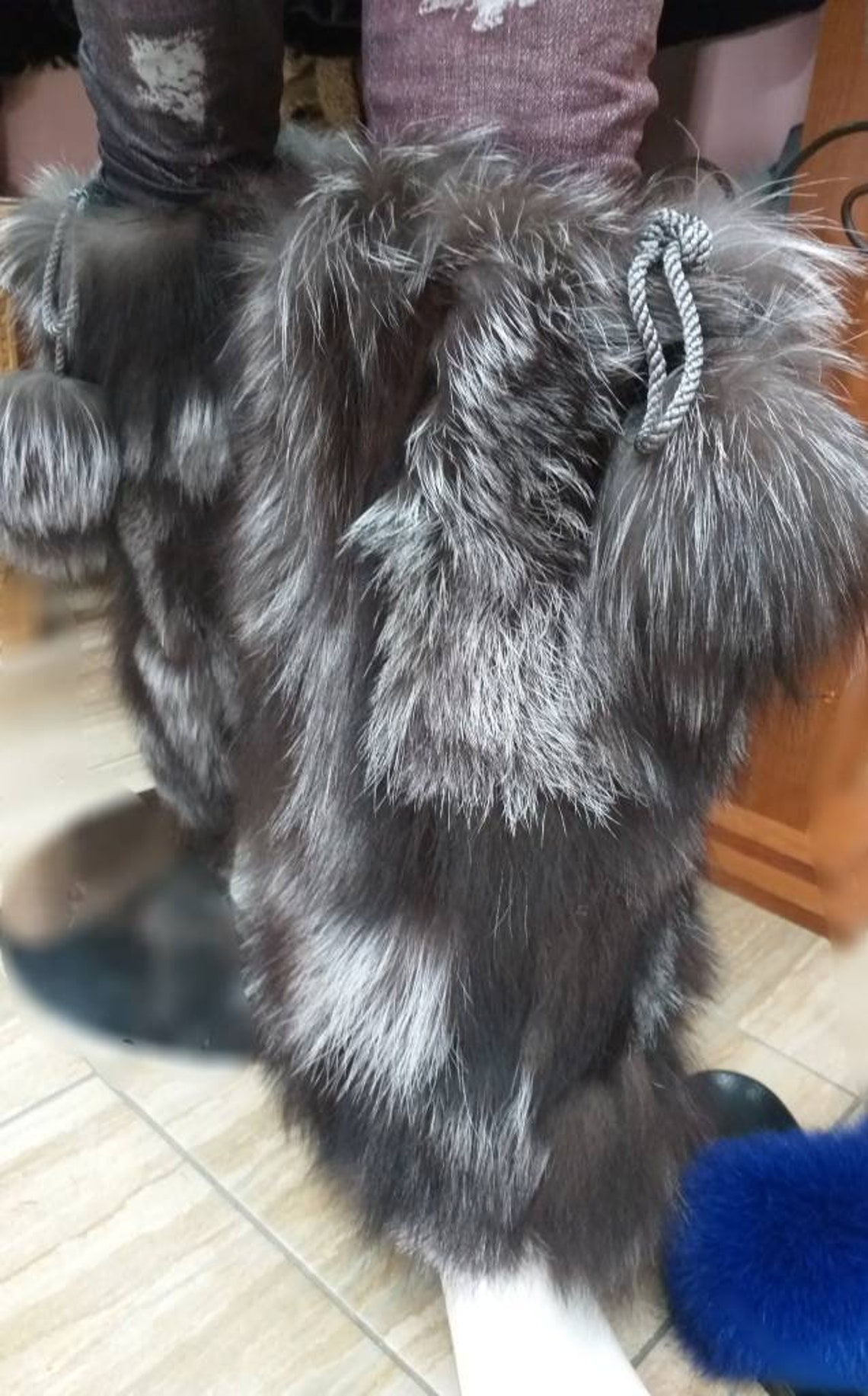 SILVER FOX LEG Warmers!brand New Real Natural Genuine Fur! - Etsy