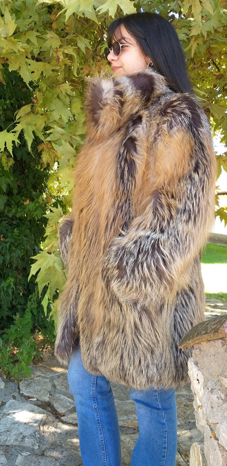 CROSS FOX FUR Coat!fullpelts!order Any Color!brand New Real Natural ...