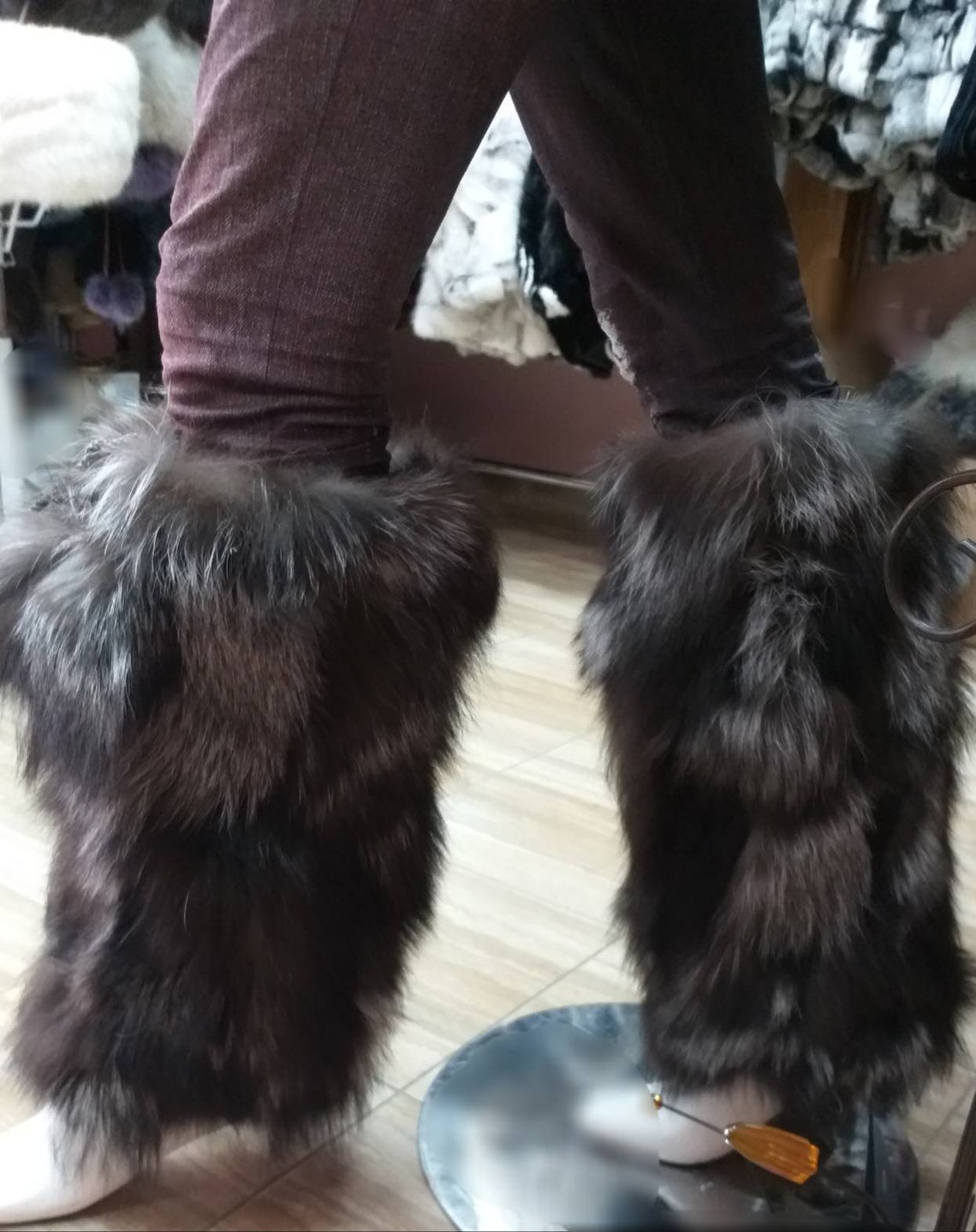 SILVER FOX LEG Warmers!brand New Real Natural Genuine Fur! - Etsy